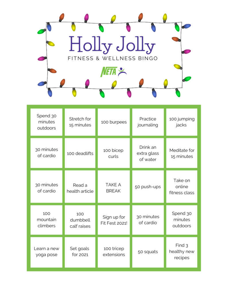 Holly Jolly Fitness And Wellness Bingo Challenge | NETA, National ...